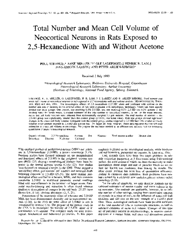 (PDF) Total number and mean cell volume of neocortical neurons in rats ...