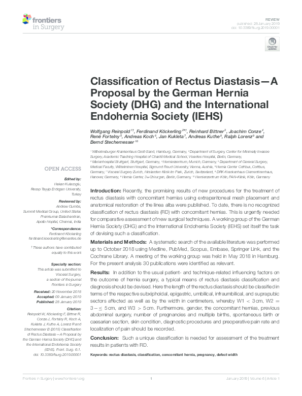 (PDF) Classification of Rectus Diastasis—A Proposal by the German ...