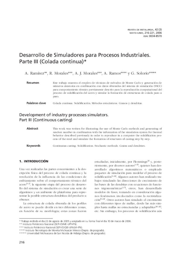 (PDF) Desarrollo de simuladores para procesos industriales. Parte II ...