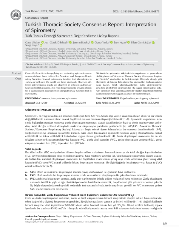 (PDF) Turkish Thoracic Society Consensus Report: Interpretation of ...
