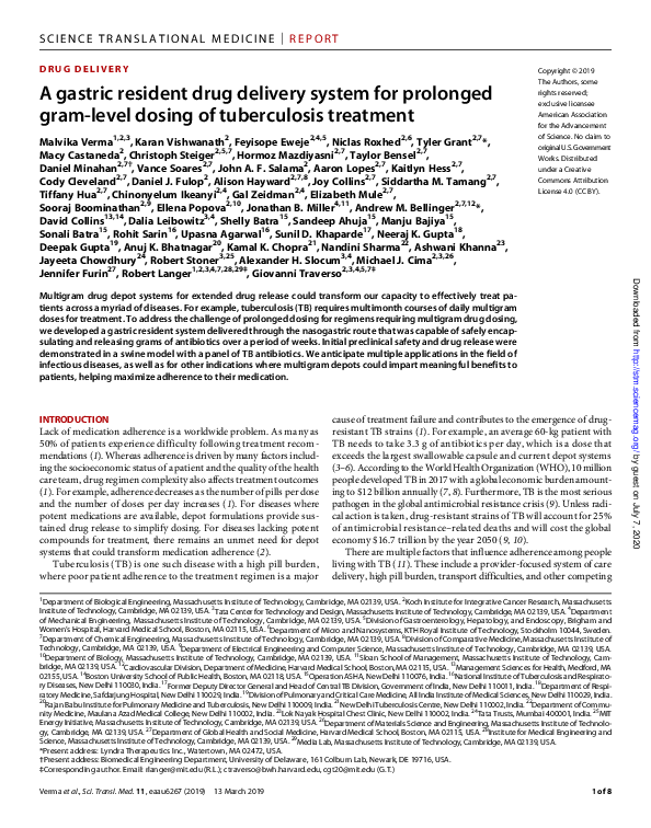 (PDF) A gastric resident drug delivery system for prolonged gram-level ...
