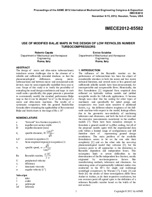 (PDF) Use of Modified Balje Maps in the Design of Low Reynolds Number ...