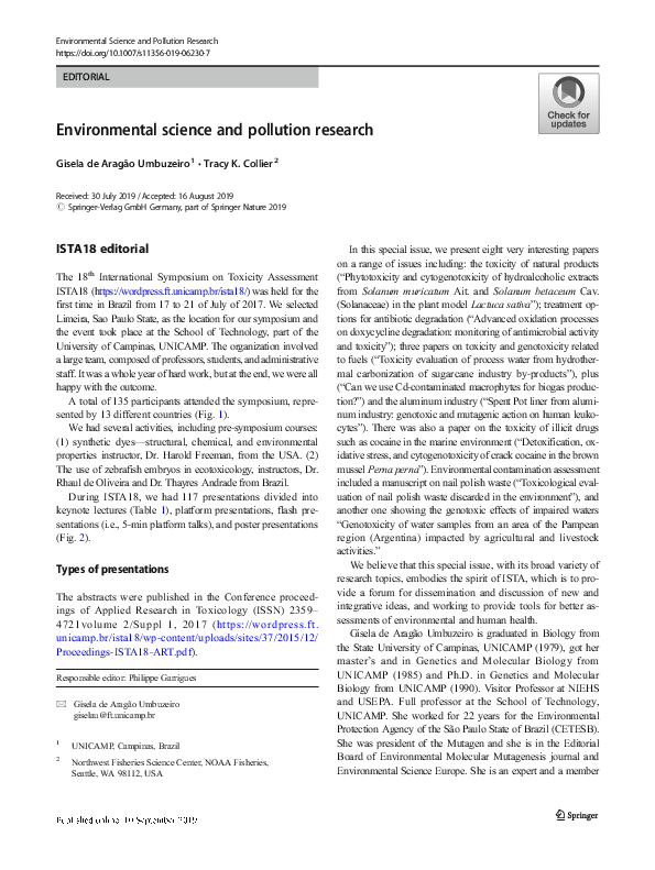 (PDF) Environmental Science and Pollution Research