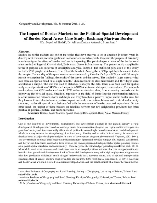(PDF) The Impact of Border Markets on the Political-Spatial Development ...