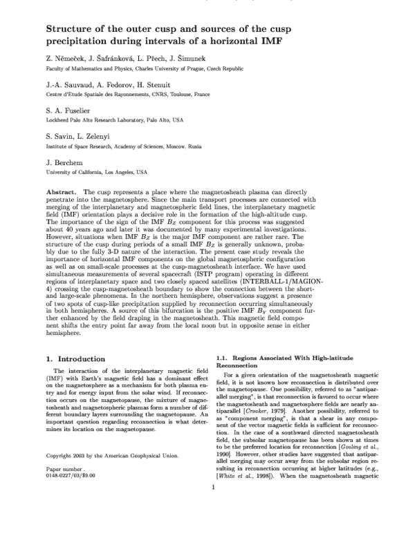 (PDF) Structure of the outer cusp and sources of the cusp precipitation ...