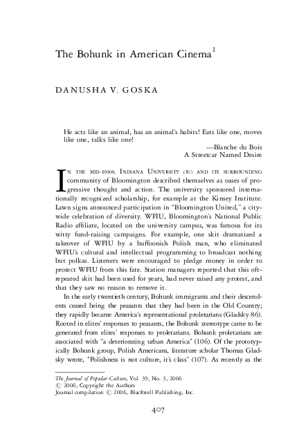 (PDF) The Bohunk in American Cinema