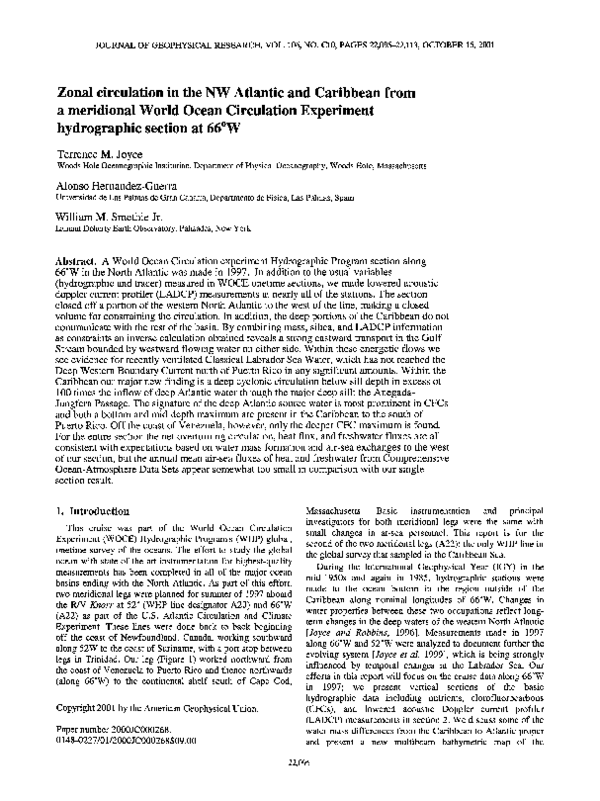 (PDF) Zonal circulation in the NW Atlantic and Caribbean from a ...