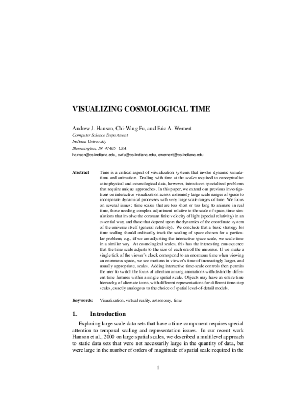 (PDF) Visualizing Cosmological Time