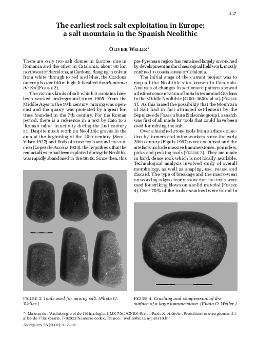 (PDF) The earliest rock salt exploitation in Europe: a salt mountain in ...