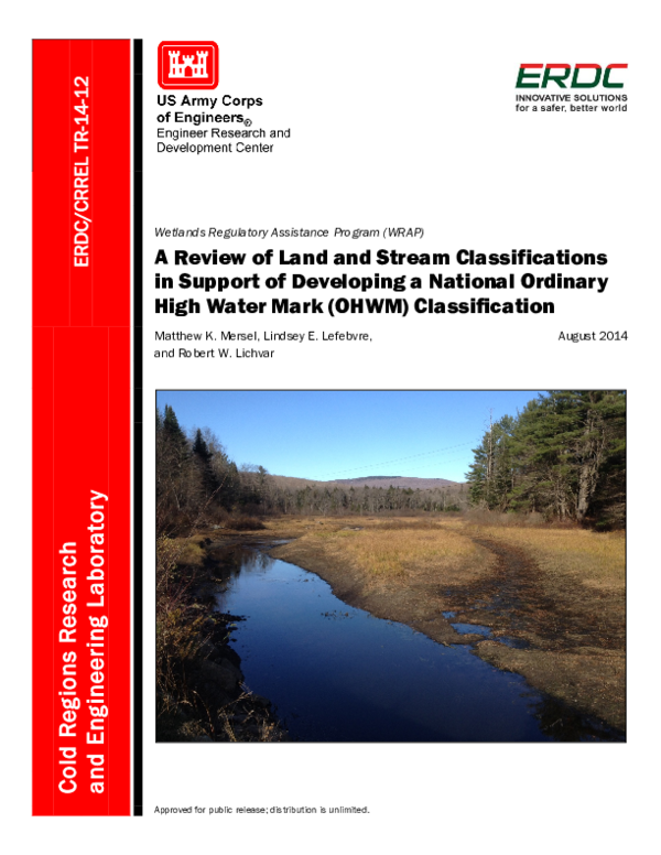 (PDF) A Review of Land and Stream Classifications in Support of ...