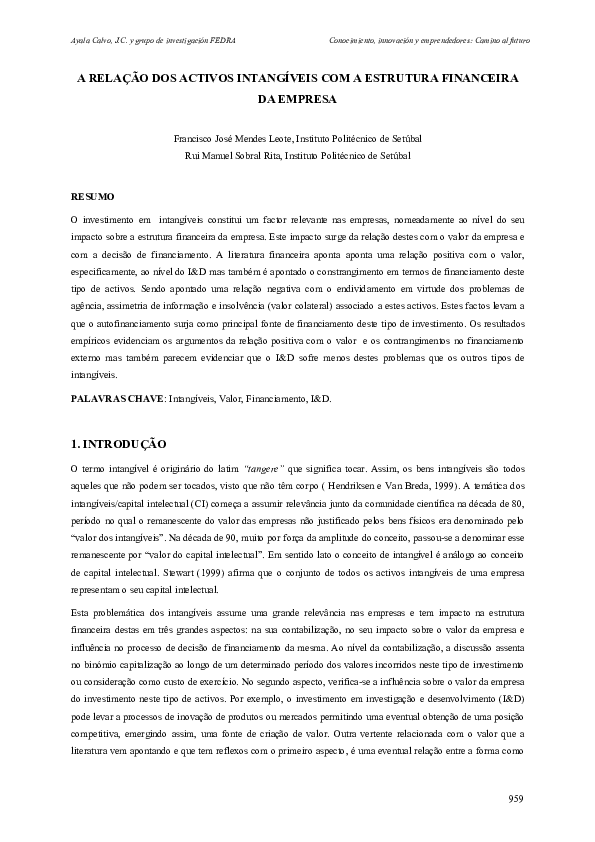 (PDF) A relação dos activos intangíveis com a estrutura financeira das ...