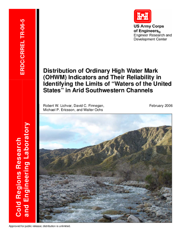 (PDF) Distribution of Ordinary High Water Mark (OHWM) Indicators and ...
