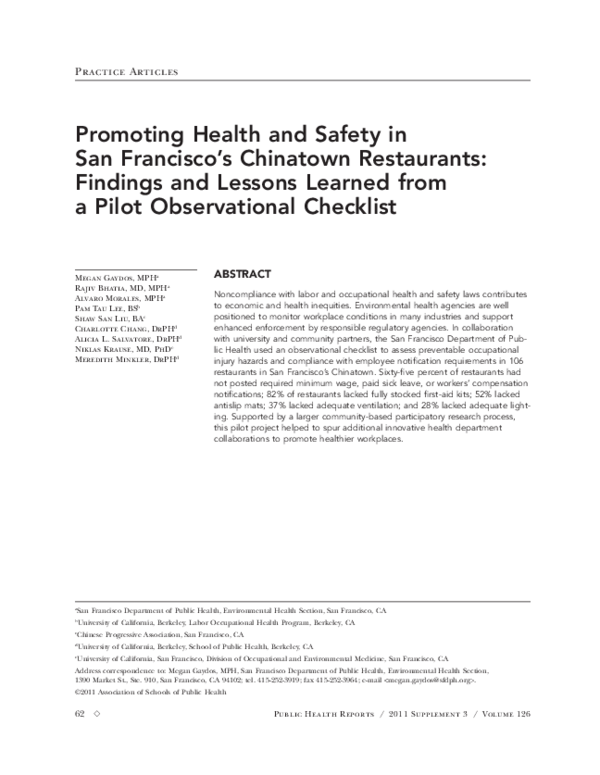(PDF) Promoting health and safety in San Francisco's Chinatown ...