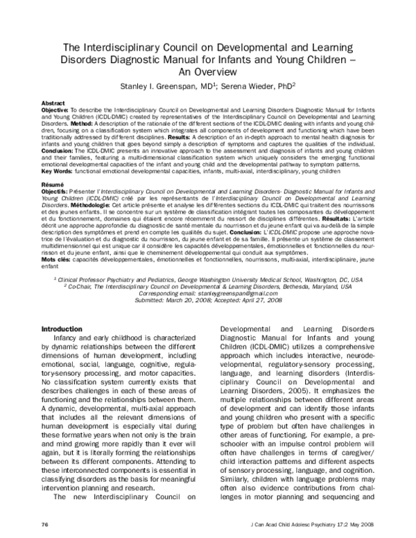 (PDF) The interdisciplinary council on developmental and learning ...