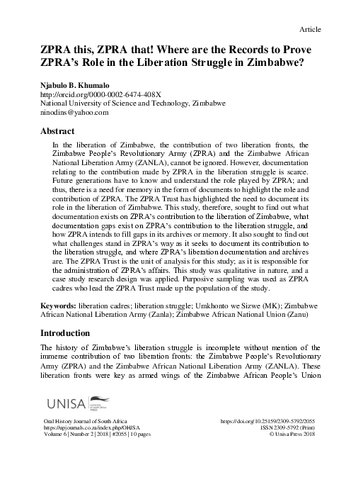 (PDF) ZPRA this, ZPRA that!! Where are the records to prove ZPRAs Role ...