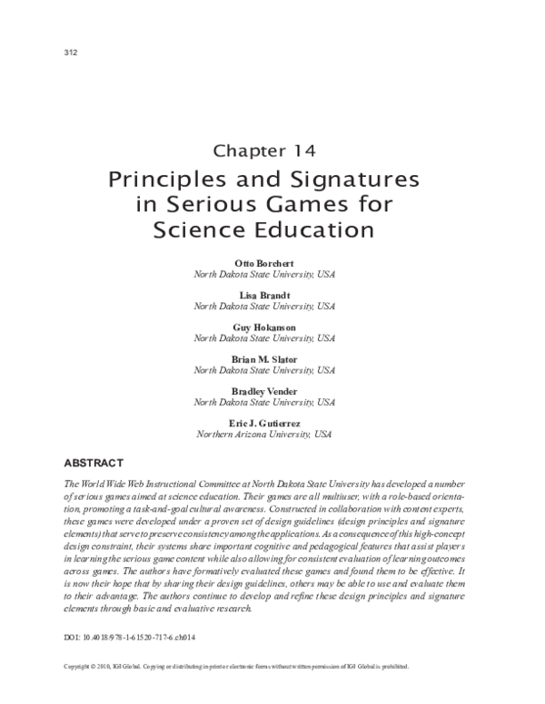 (PDF) Principles and Signatures in Serious Games for Science Education