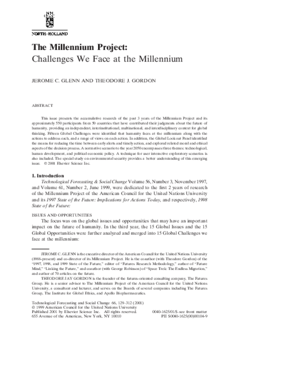 (PDF) The Millennium Project