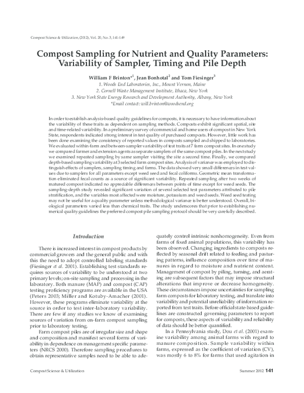 (PDF) Compost Sampling for Variability