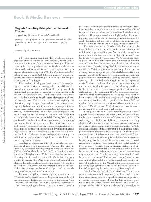 (PDF) Organic Chemistry Principles and Industrial Practice. Mark M ...