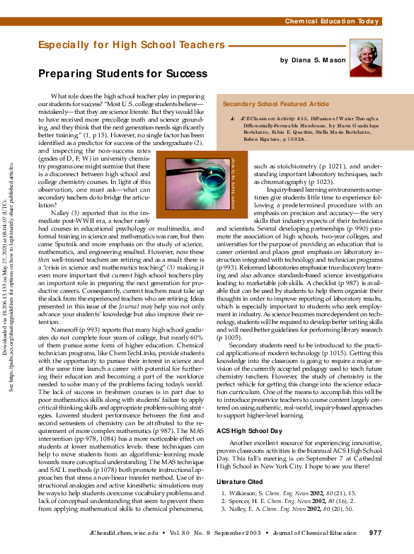 (PDF) Preparing Students for Success