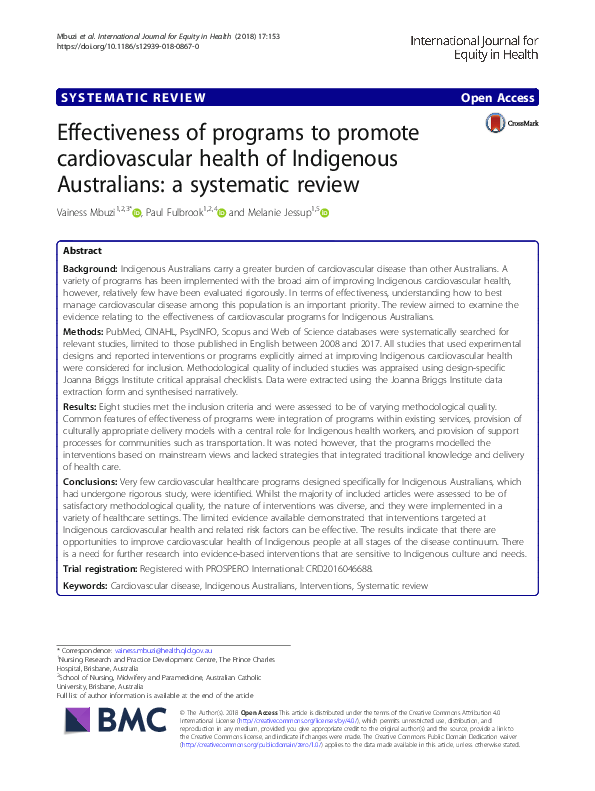 (PDF) Effectiveness of programs to promote cardiovascular health of ...