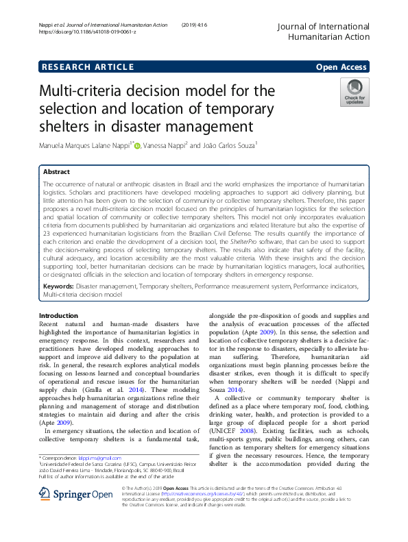 (PDF) Multi-criteria decision model for the selection and location of ...