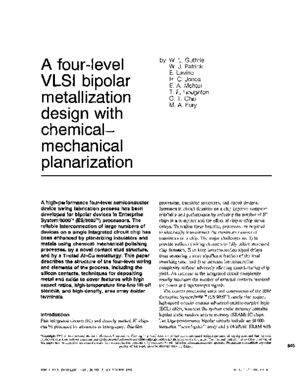 (PDF) A four-level VLSI bipolar metallization design with chemical ...