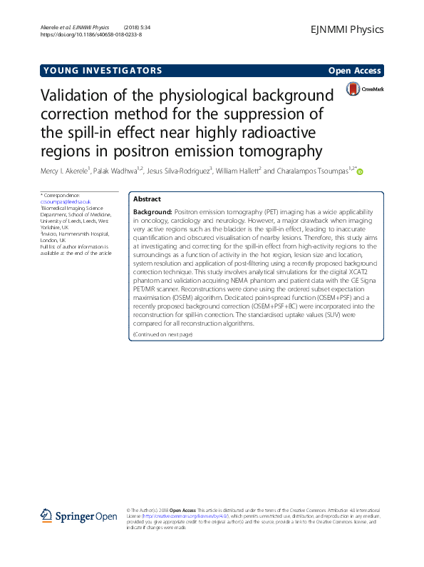 (PDF) Validation of the physiological background correction method for ...