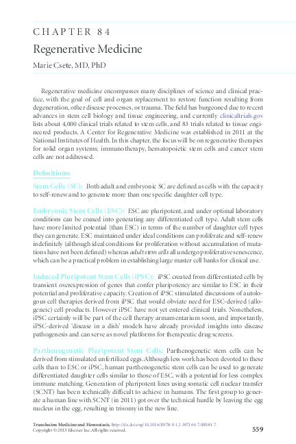 (PDF) Regenerative Medicine