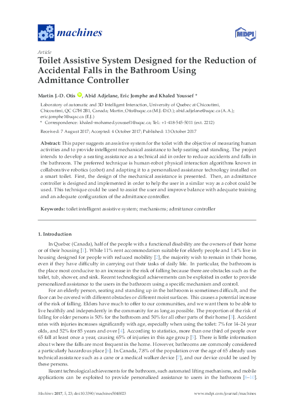 (PDF) Toilet Assistive System Designed for the Reduction of Accidental ...