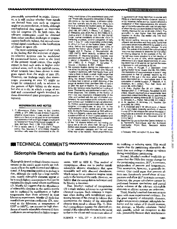 (PDF) Siderophile Elements and the Earth's Formation