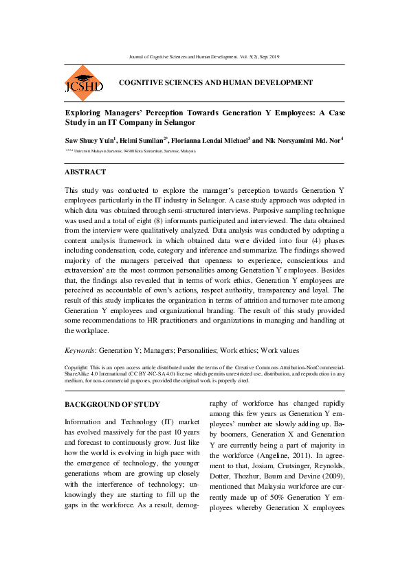 (PDF) Exploring Managers’ Perception Towards Generation Y Employees: A ...