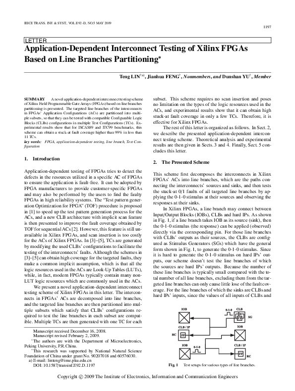 (PDF) Application-Dependent Interconnect Testing of Xilinx FPGAs Based ...