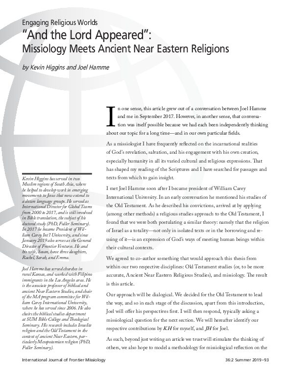 (PDF) International Journal of Frontier Missiology "And the Lord ...