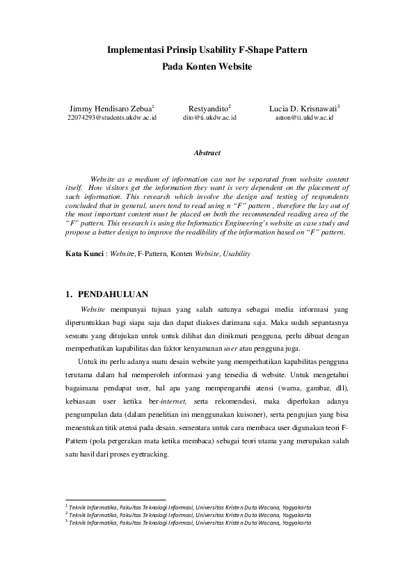 (PDF) Implementasi Prinsip Usability F-Shape Pattern Pada Konten Website