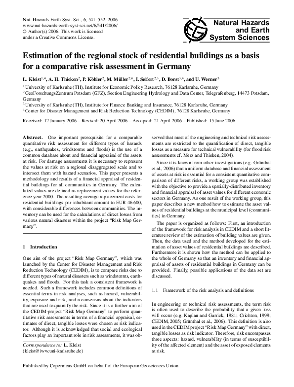 (PDF) Regional Residential Building Stock Assessment