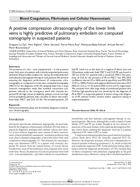 (PDF) A positive compression ultrasonography of the lower limb veins is ...