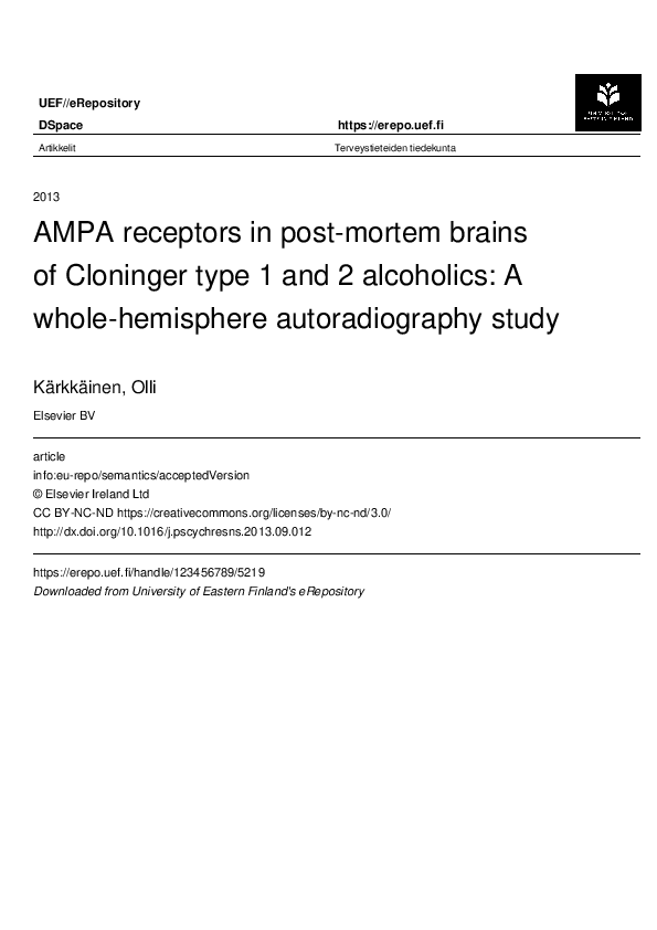(PDF) AMPA receptors in post-mortem brains of Cloninger type 1 and 2 ...