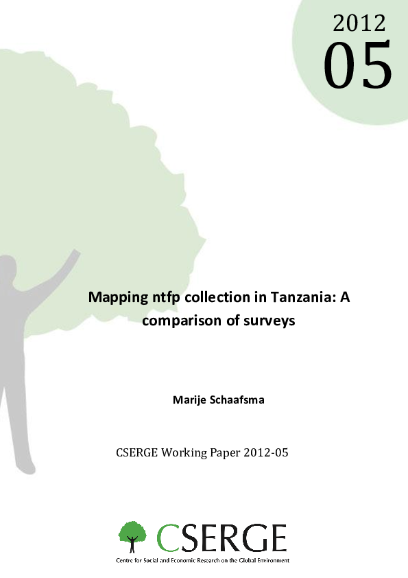(PDF) Mapping ntfp collection in Tanzania: A comparison of surveys