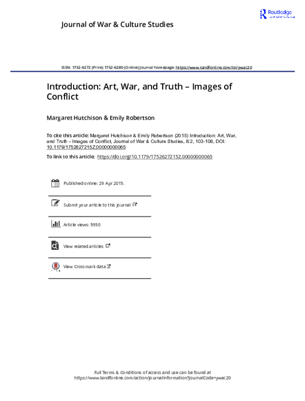 (PDF) Introduction: Art, War, and Truth – Images of Conflict