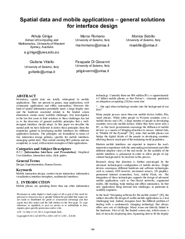 (PDF) Spatial data and mobile applications