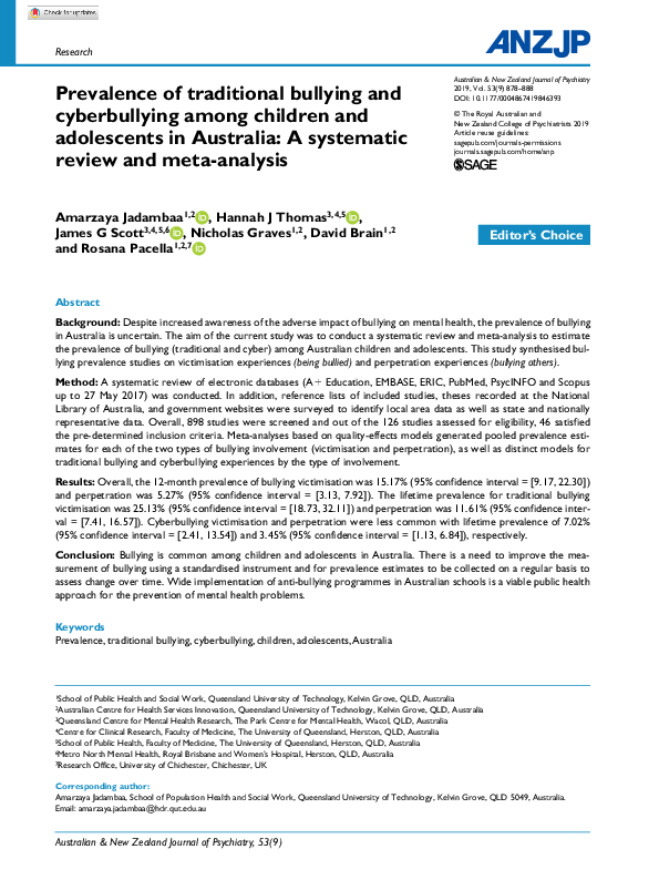 (PDF) Prevalence of traditional bullying and cyberbullying among ...