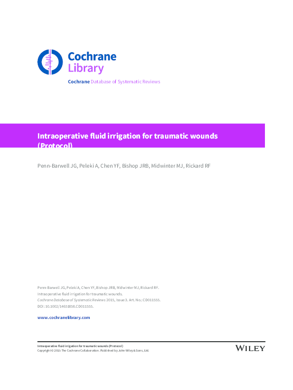 (PDF) Intraoperative fluid irrigation for traumatic wounds