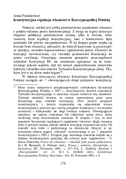 (PDF) Konstytucyjna regulacja własności w Rzeczypospolitej Polskiej
