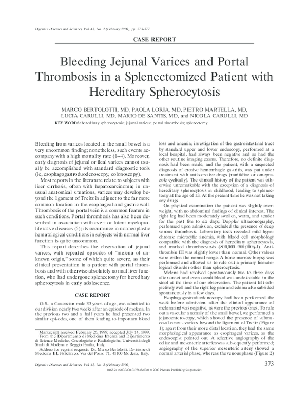 (PDF) Case Report: Bleeding Jejunal Varices and Portal Thrombosis in a ...