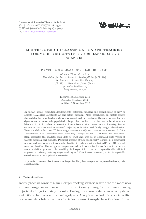 (PDF) Multiple-Target Classification and Tracking for Mobile Robots ...
