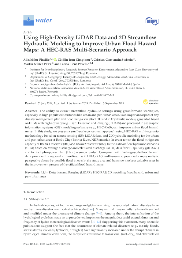 (PDF) Using High-Density LiDAR Data and 2D Streamflow Hydraulic ...