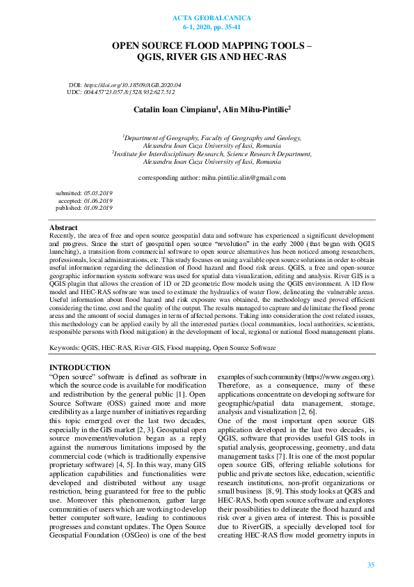 Pdf Open Source Flood Mapping Tools Qgis River Gis And Hec Ras