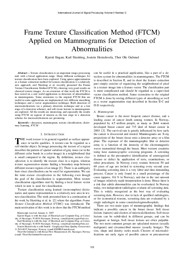 (PDF) Frame texture classification method (FTCM) applied on mammograms ...