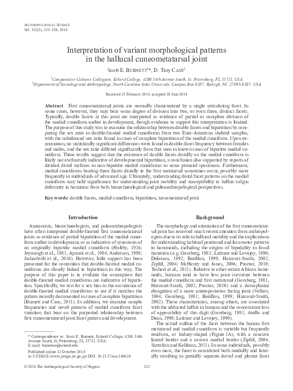 (PDF) Interpretation of variant morphological patterns in the hallucal ...